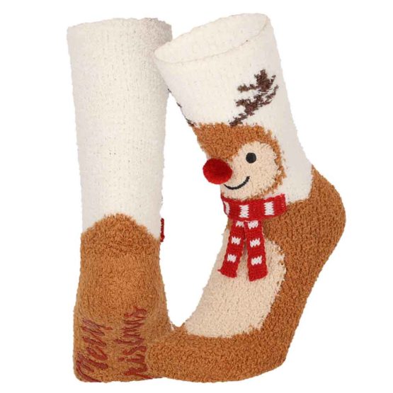 Fluffy Christmas Socks - Santa Claus Office